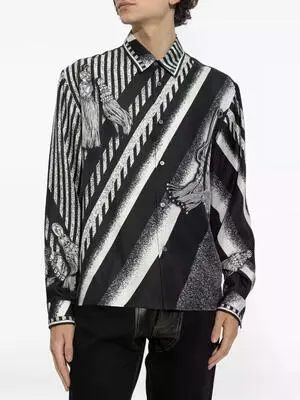 Versace Tassel-print Silk Shirt