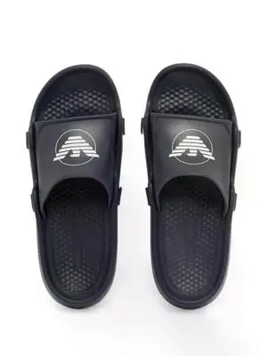 Emporio Armani Logo Print Slip-on Sandals - Blue