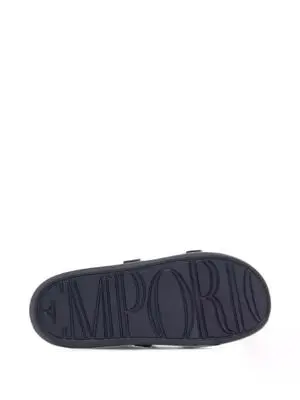 Emporio Armani Logo Print Slip-on Sandals - Blue