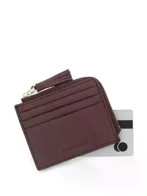 COCCINELLE Small Tassel Pebbled-leather Cardholder