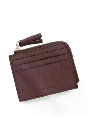 COCCINELLE Small Tassel Pebbled-leather Cardholder