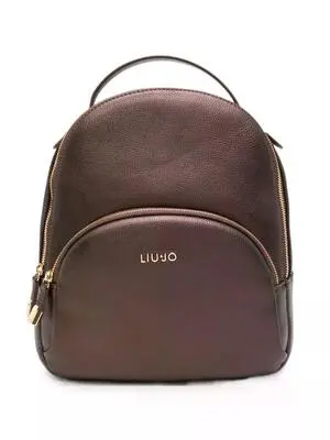 Liu Jo Logo-plaque Pebbled-effect Backpack - Brown