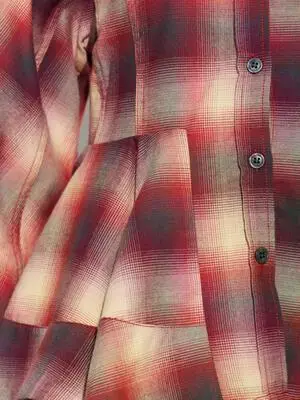 GANNI Check-pattern Peplum-hem Shirt
