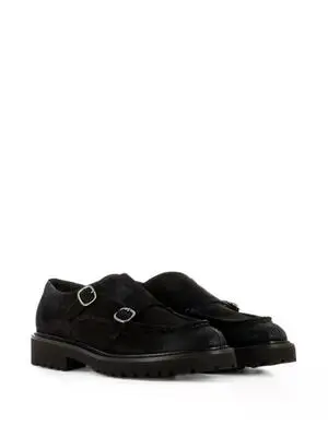 DOUCAL'S Double-buckle Apron-toe Monk Shoes