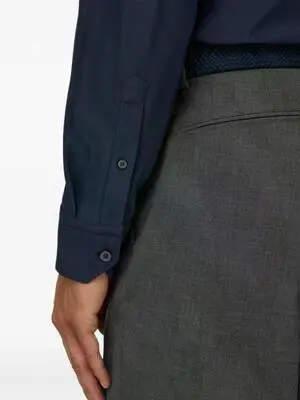 Boggi Milano Shirt In Stretch Nylon B Tech Slim Fit - Blue