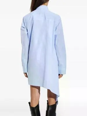 Off-White Asymmetric Striped Shirt Mini Dress