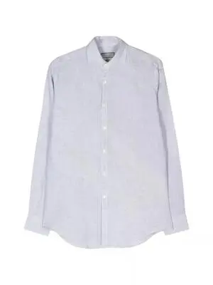 Canali Spread-collar Long-sleeve Shirt