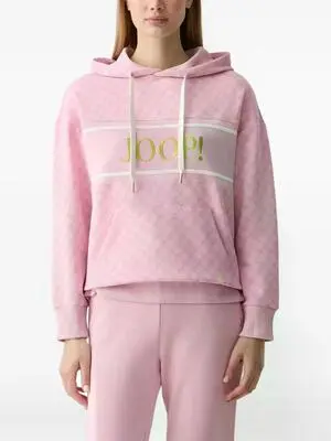 JOOP! Cornflower-pattern Logo-embroidered Hoodie - Pink
