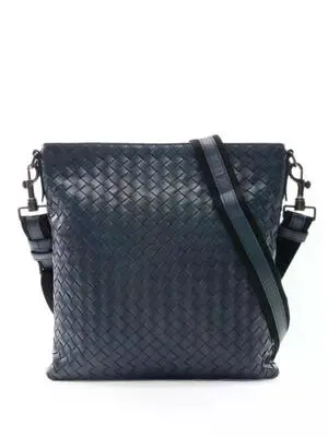 Bottega Veneta 2010s Intrecciato Shoulder Bag - Blue