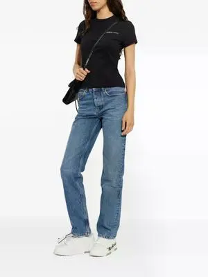 Off-White Logo-embroidered T-shirt - Black