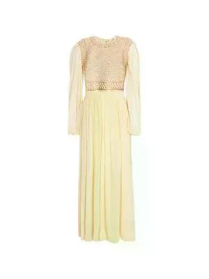 Zimmermann Crochet-paneled Georgette Maxi Sdress
