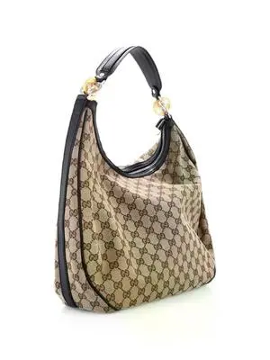 Gucci Twins Gg Canvas Large Hobo Bag - Black