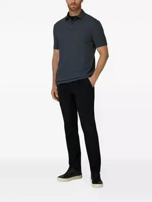 Boggi Milano Polo In Stretch Supima Cotton Jersey - Blue