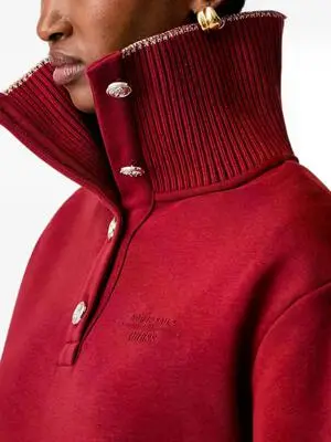 Guess Embroidered Ribbed Trim Hoodie
