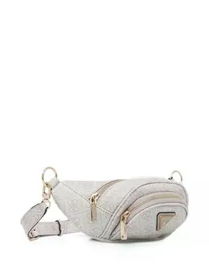 Guess Latona Monogram Print Logo Plaque Belt Bag