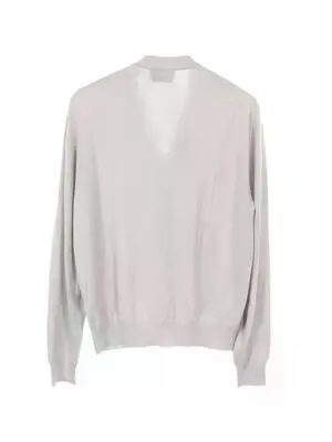 Hermès V-neck Wool Cardigan - Grey