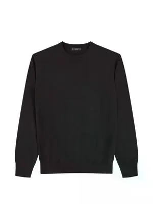 Boggi Milano Crew Neck In Extrafine Merino Wool - Brown