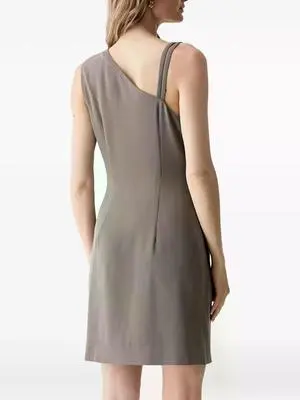 Guess Livia Asymmetric Mini Dress With Draped Detail - Brown