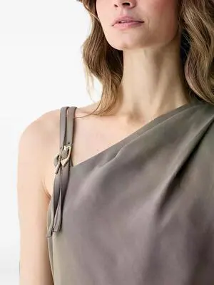 Guess Livia Asymmetric Mini Dress With Draped Detail - Brown