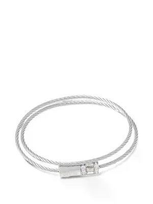 Guess Crystal-embellished Twisted-wire Bracelet - Silver