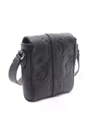 Gucci 2010s Jumbo Gg Leather Messenger Bag - Black