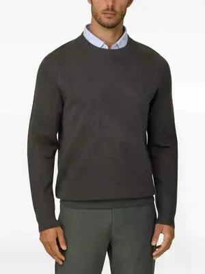 Boggi Milano Crew Neck Jumper In Merino Wool Blend Wooltech