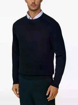 Boggi Milano Crew Neck Jumper In Merino Wool-blend Wooltech