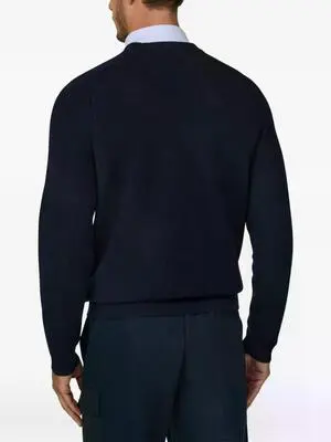 Boggi Milano Crew Neck Jumper In Merino Wool-blend Wooltech