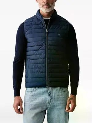 HACKETT LONDON Quilted Logo-embroidered Gilet - Blue