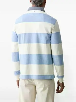 HACKETT LONDON Striped Long-sleeve Polo Shirt