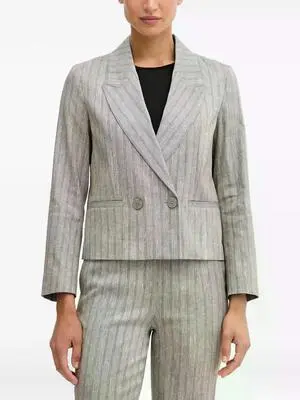 Sisley Pinstripe-pattern Double-breasted Blazer - Grey
