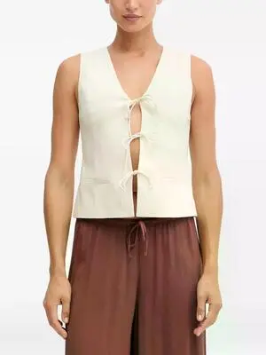 Sisley Tie-fastening V-neck Sleeveless Top