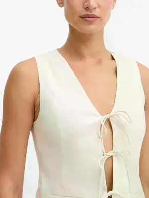 Sisley Tie-fastening V-neck Sleeveless Top