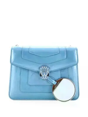 BVLGARI Serpenti Forever Patent Shoulder Bag - Blue