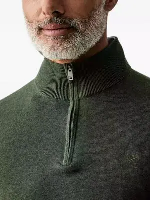 HACKETT LONDON Quarter-zip Embroidered-logo Sweater
