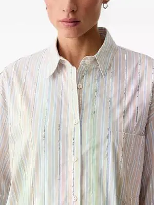 ISABELLE BLANCHE Embellished Striped Shirt