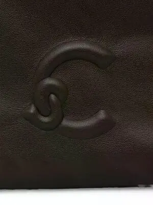 COCCINELLE Embossed Logo Foldover Shoulder Bag - Brown
