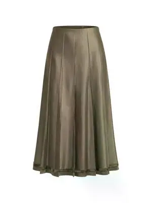 Vince Pleated Satin Skirt