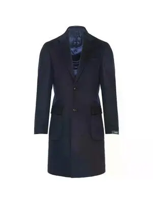 BARBA NAPOLI Single-breasted Cashmere Coat - Blue