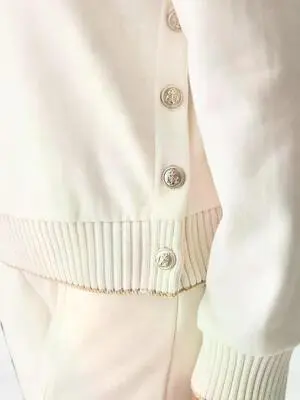 Guess Button-detail Logo-print Sweater