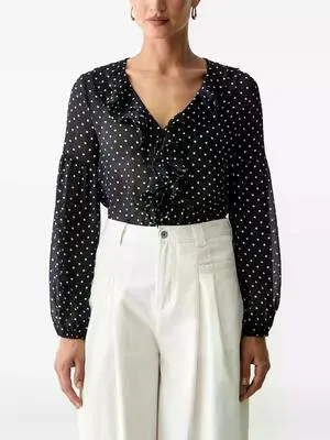 Guess Ruffled Polka-dot Blouse
