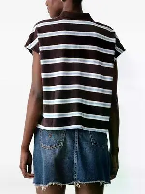 Marc O'polo Striped Short-sleeve Polo Shirt - Brown