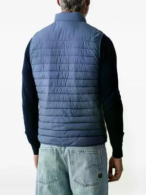 HACKETT LONDON Quilted Zip-detail Gilet - Blue
