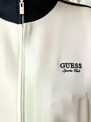 Guess Logo-embroidered Zip-up Jacket