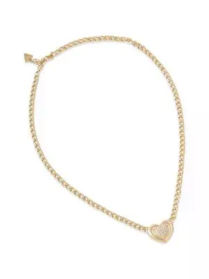 Guess Crystal-embellished Heart-pendant Necklace - Gold