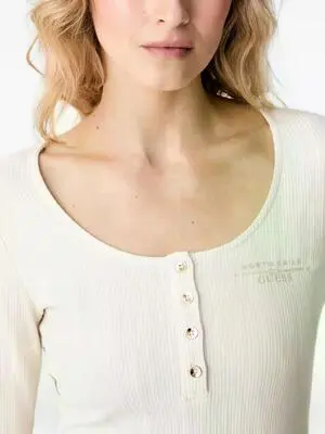 Guess Ribbed-knit Henley Top
