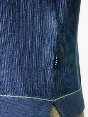 HACKETT LONDON Ribbed-knit Short-sleeve Polo Shirt