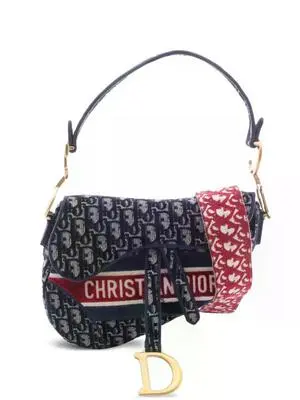 Dior 2010s Saddle Oblique Shoulder Bag - Blue