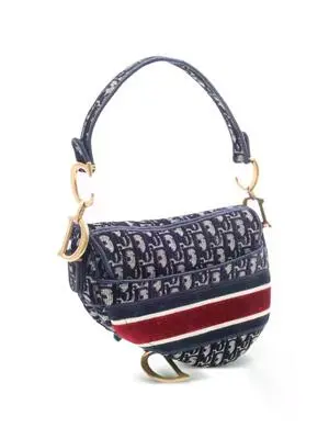Dior 2010s Saddle Oblique Shoulder Bag - Blue