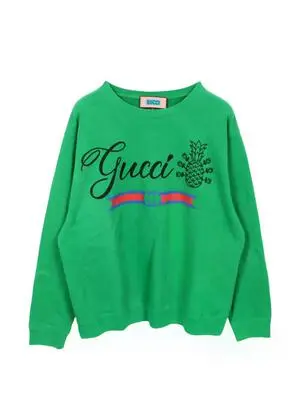 Gucci 2010s Pineapple Logo-print Sweatshirt - Green